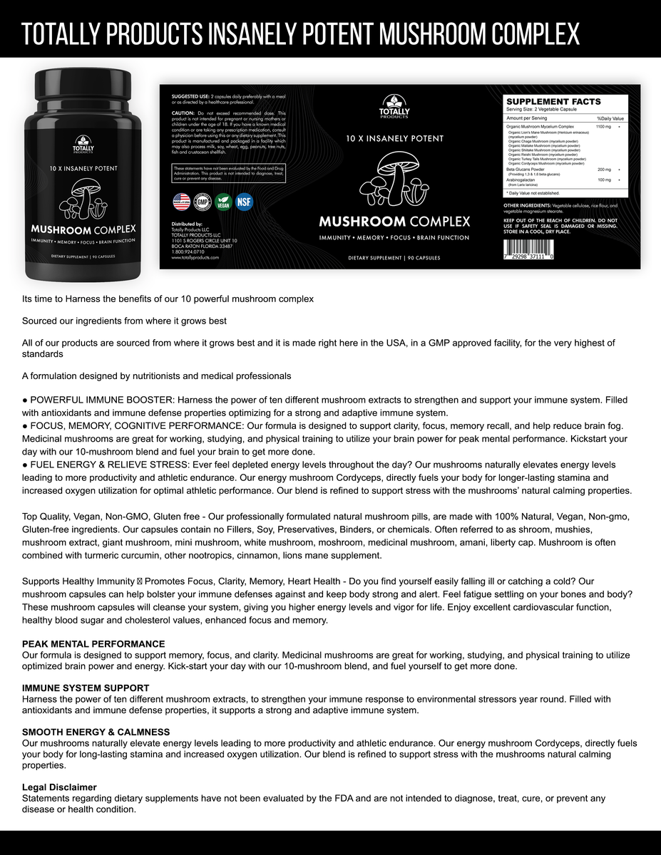 Totally Products Mushroom Complex (120 Capsules)