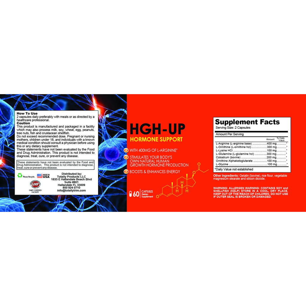 HGH UP Advanced Natural Hormone Helper with L-Arginine ...