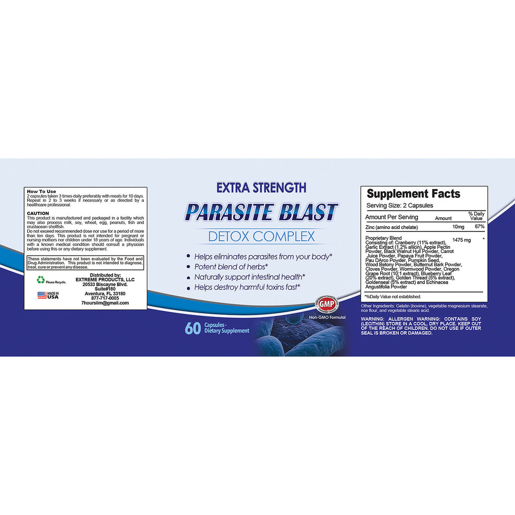 Parasite Free Detox Cleanse (60 Capsules) Supports Dige...