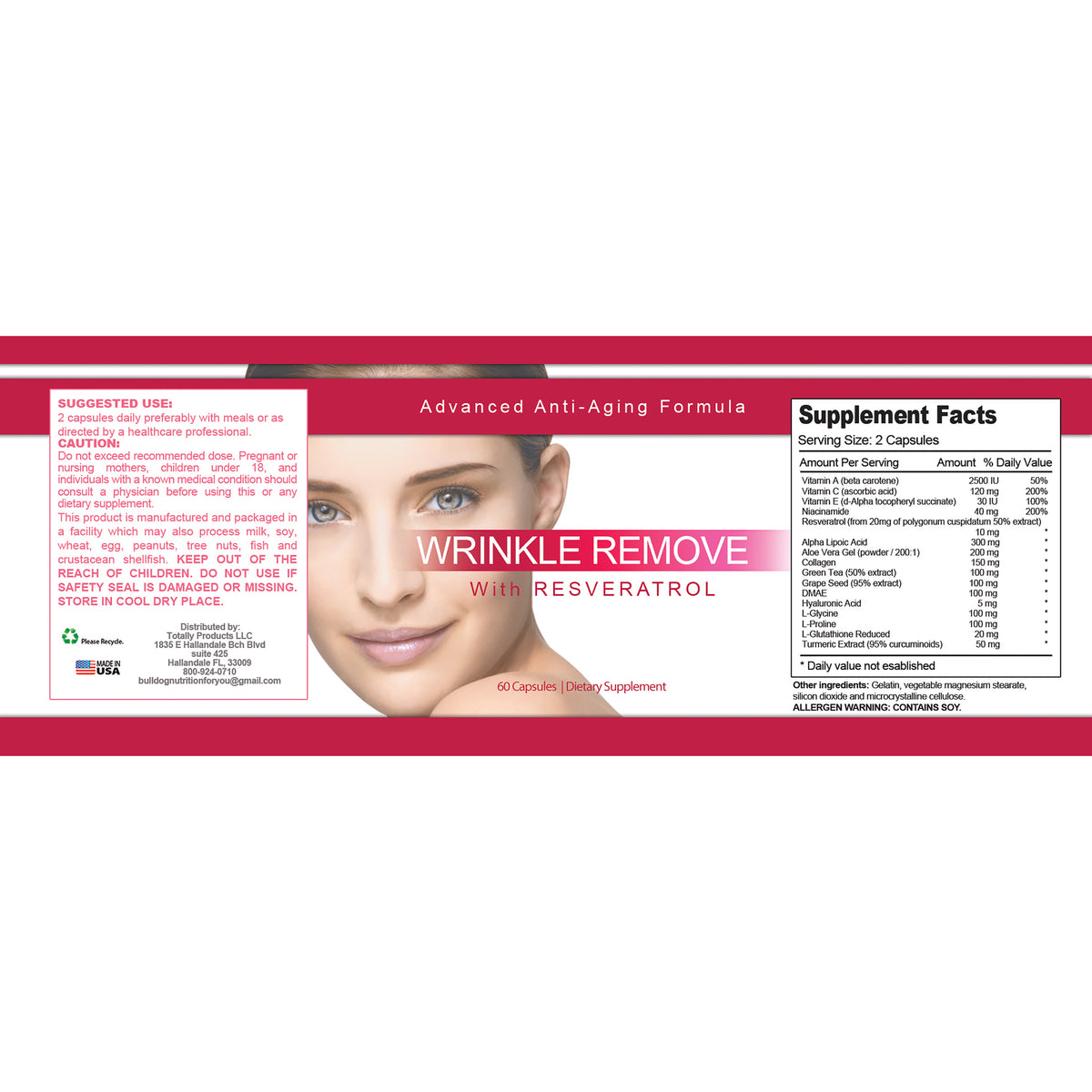 Wrinkle Remove Dietary Supplement (60 capsules)