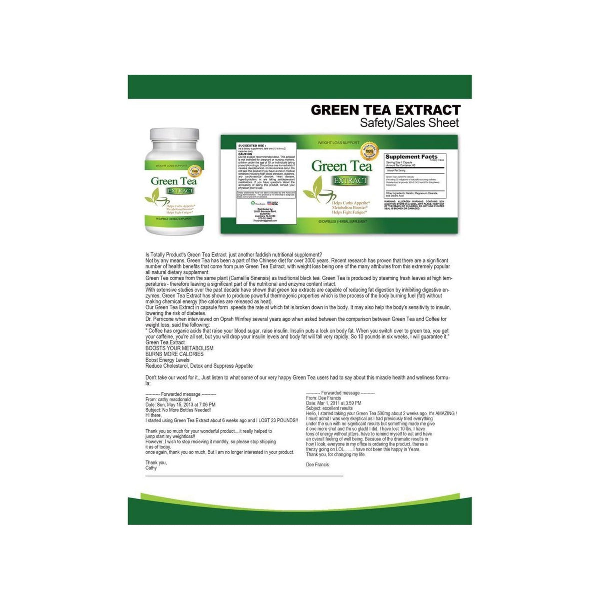 Green Tea Extract (60 Capsules)