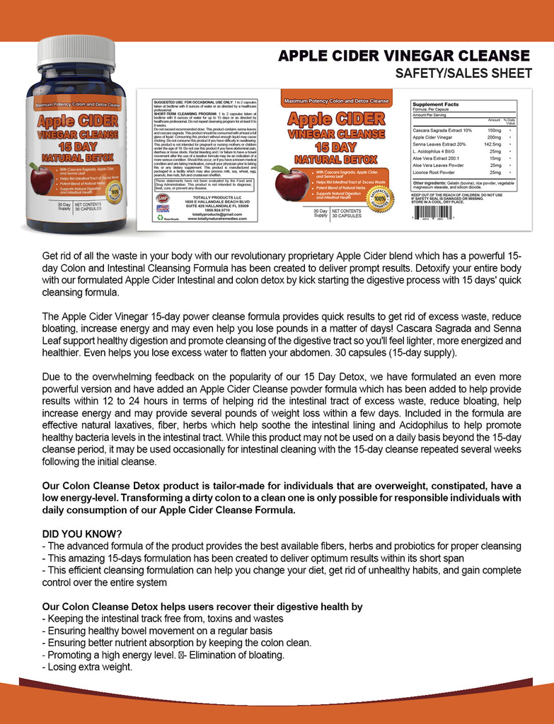 Apple Cider Vinegar Cleanse Natural Detox and Weight Lo...