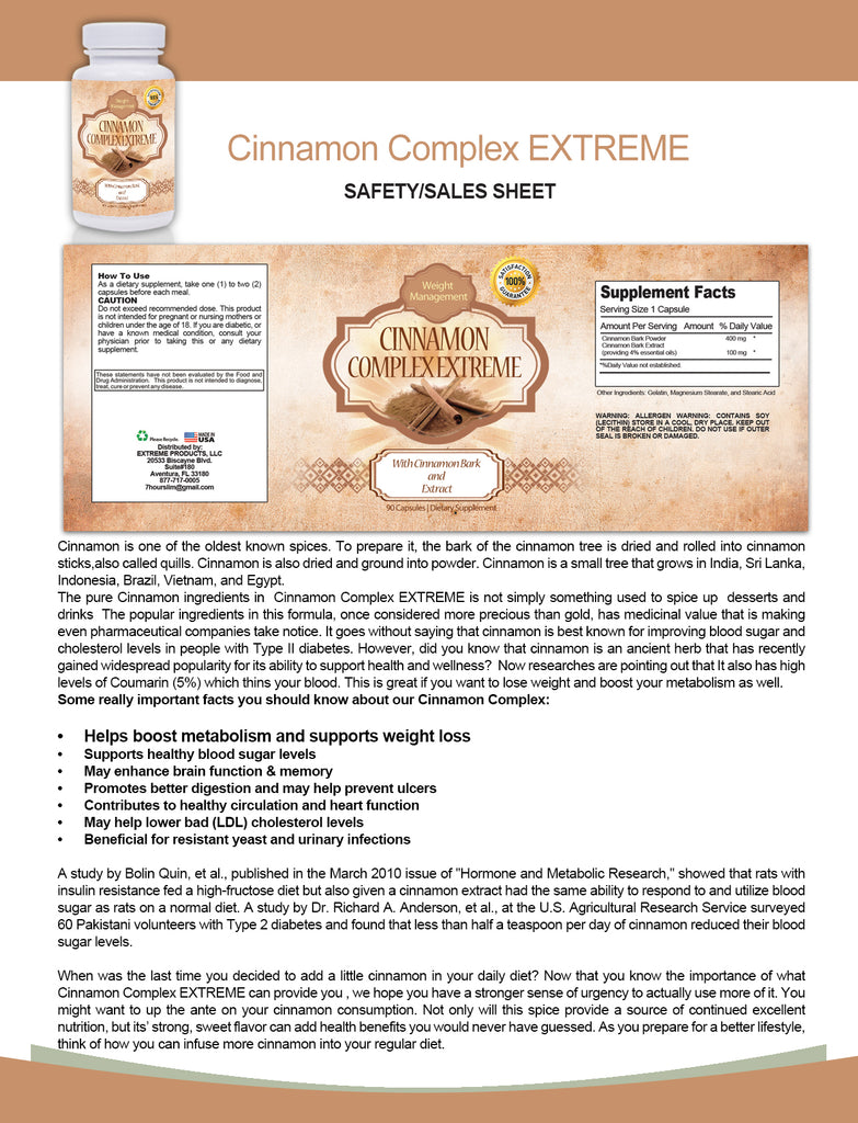 Cinnamon Bark Extract High-potency Dietary Supplement