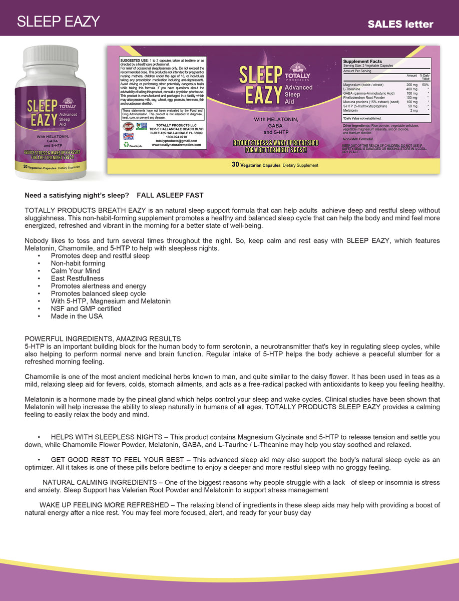 Sleep Eazy Advanced Sleeping Aid (30 capsules)