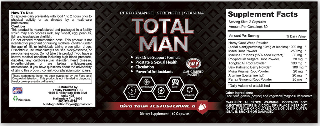 Total Man 1600mg-For increased Performance and Desire w...